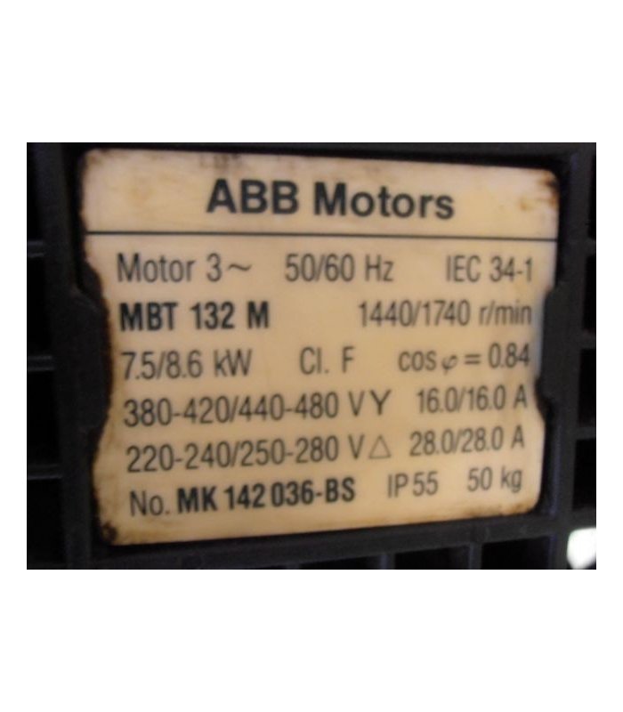 ABB MBT 132 m motor for Pfauter P400