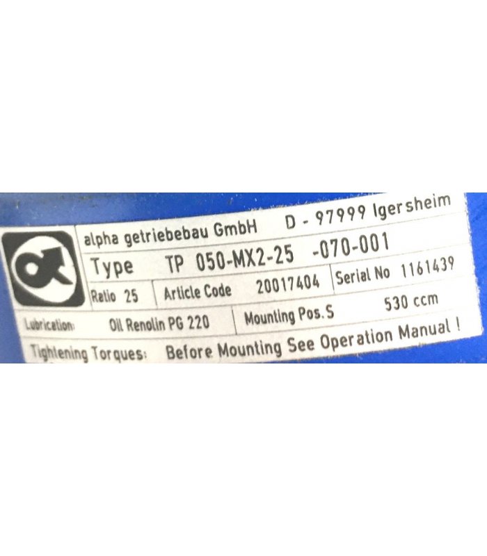 REDUCTOR ALFA TP 050-MX2-25