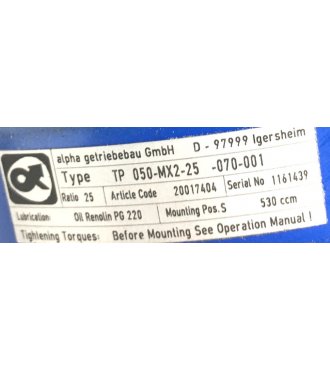 REDUCTEUR ALPHA TP 050-MX2-25