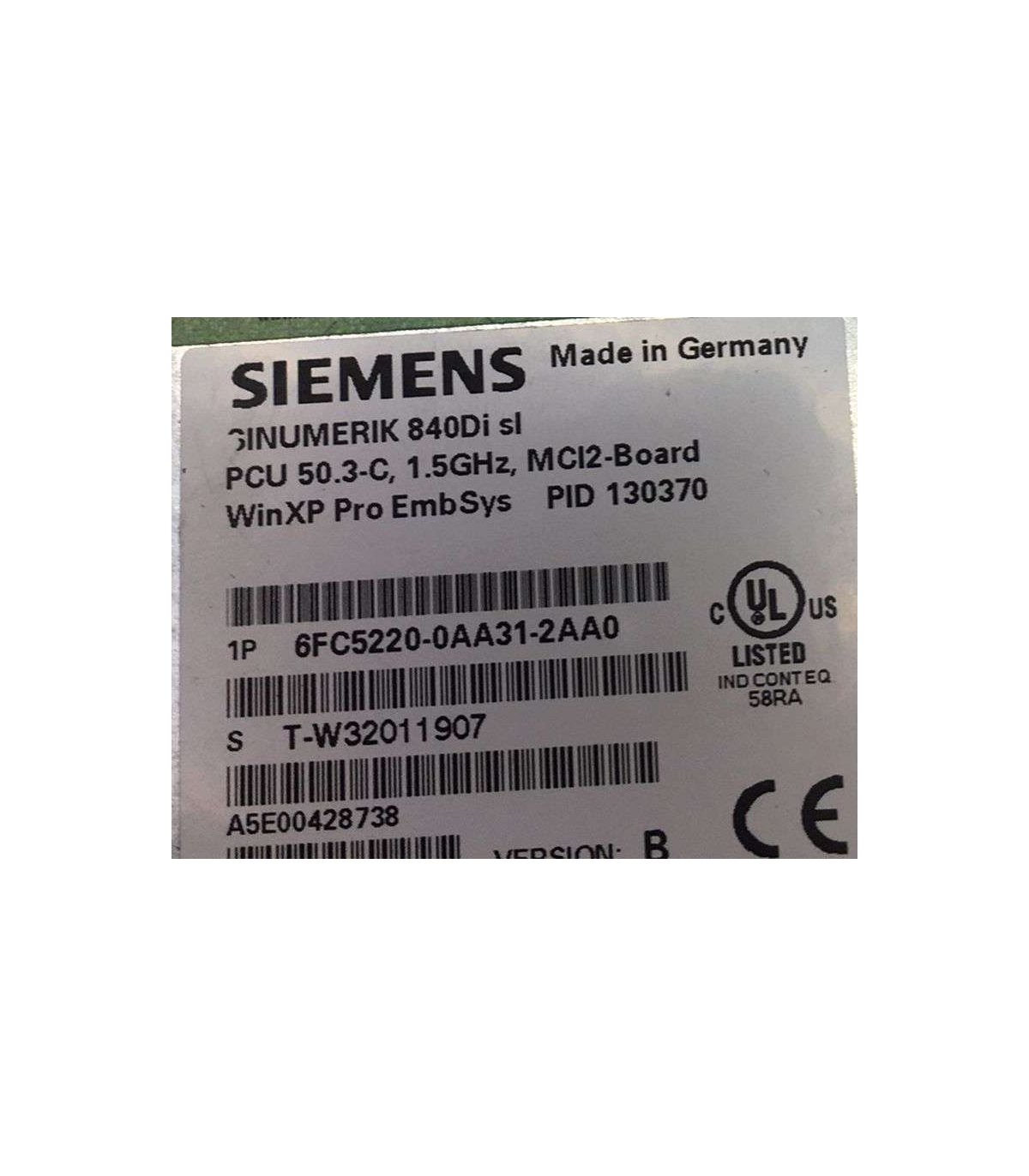 SIEMENS PCU 50.3-C version B 6FC5220-0AA31-2AA0 with SIEMENS 6FC5247 ...