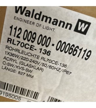 Luminaire néon WALDMANN RL70CE-136 longueur 827 mm